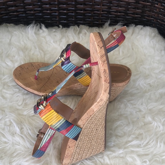 Alex Marie | Shoes | Alex Marie Multicolored Burdette Thong Espadrille Wedge Sandals | Poshmark